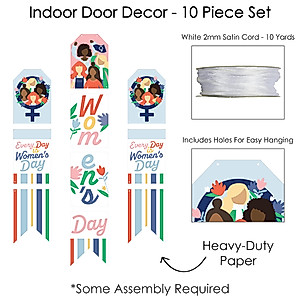 Big Dot of Happiness Women's Day - Hanging Vertical Paper Door Banners - Feminist Party Wall Decoration Kit - Indoor Door Decor