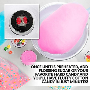 J-JATI Cotton Candy Maker, Electric Cotton Candy Maker, Hard Candy Maker, Sugar-Free Candy Machine family fun In-home cotton candy machine, Bright Colorful Style