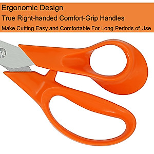 Scissors,8" Ultra Sharp Office Scissors All Purpose Ergonomic Design Comfort-Grip Handles Craft Scissors for Office Home Sewing Fabric School Student Teacher Scissors Set