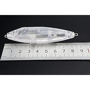 10PCS Unpainted Lure Blanks 10.55g 8.7cm with 7mm Free Fishing Eye Crankbait Simulation Blank Body Clear Hard Baits Trout Salmon Minnow Lure Popper Lures Topwater Freshwater 256