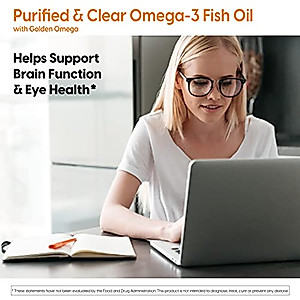 Doctor's Best Purified & Clear Omega 3Fish Oil, No Reflux, Supports Heart, Eyes, Brain & Joint Health, 120 Count (Pack of 1)