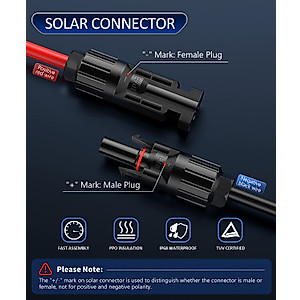 ELECTOP 4-in-1 Solar Panel Connector Extension Cable Splitter, Compatible with Anderson Connector DC 8mm 5.5mm Adapter Power Plug XT60 Female Connector Charger Solar Connectors Parallel Adapter Cable