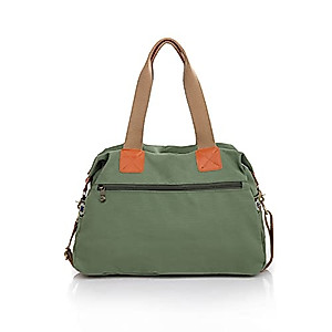 Women's Canvas Vintage Shoulder Bag Hobo Daily Purse Large Tote Shopper Handbag boho crossbody bag Medium Large (#68 green)