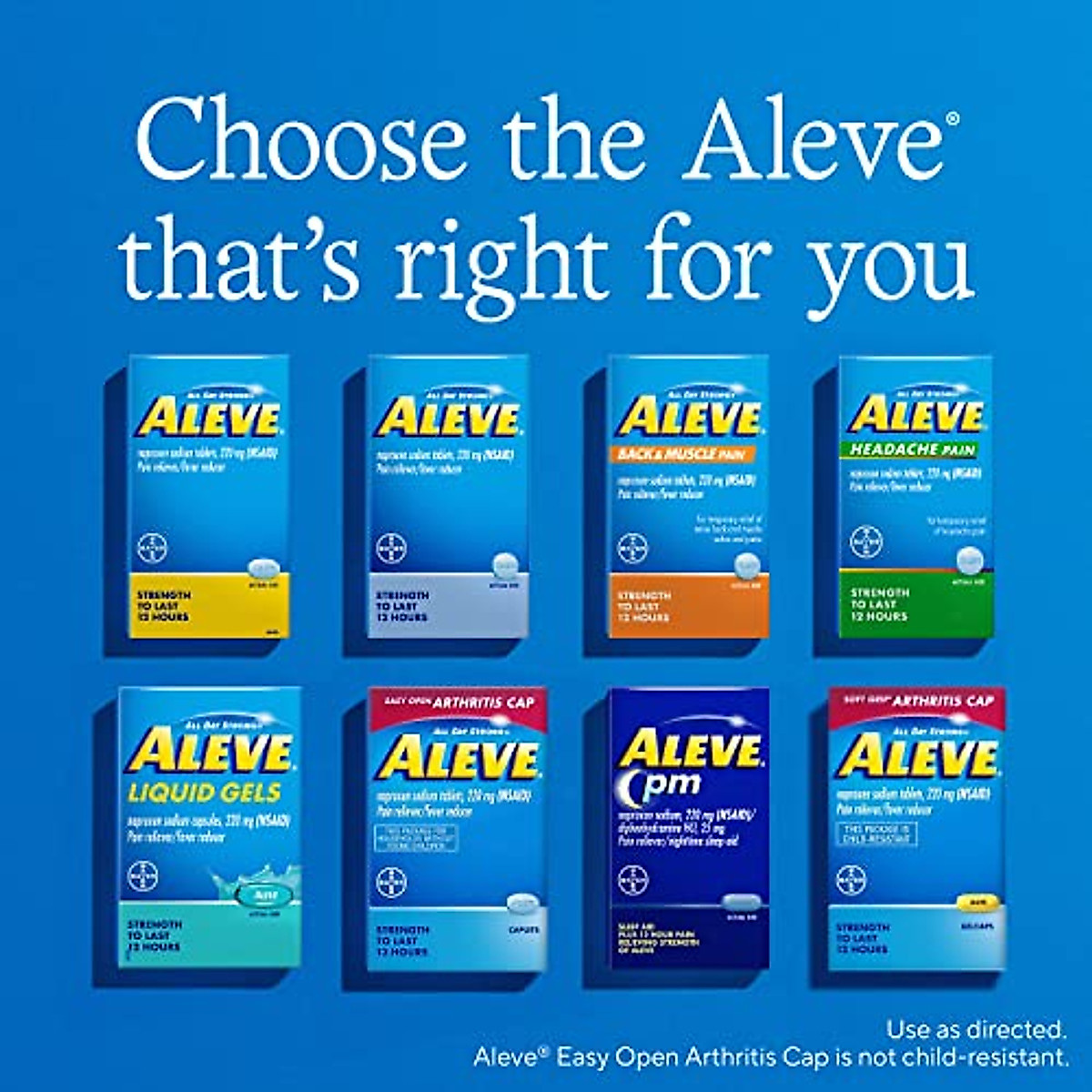 Aleve Back & Muscle Pain Relief Naproxen Sodium Tablets ‐ 250 Count, 250 Count