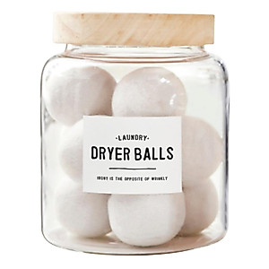 Santa Barbara Design Studio Glass Canister for Laundry Room Clear Storage Jar, Extra Large, Dryer Balls