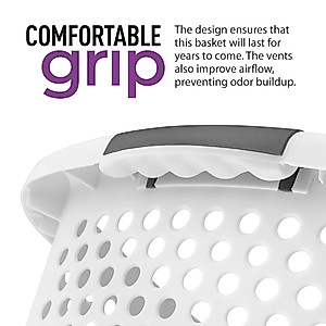 Superio Perforated Plastic Laundry Basket, 54 Liter, Dotted Design