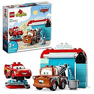 LEGO DUPLO Disney and Pixar's Cars Lightning McQueen & Mater's Car Wash Fun 10996, Buildable Toy for 2 Year Old Toddlers, Boys & Girls, Birthday Gift Idea