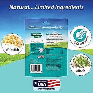 Feline Dental Treats — Tasty and Crunchy Cat Dental Treats Grain Free — Natural Dental Treats to Clean Cat Teeth, Freshen Cat Breath, and Reduce Plaque and Tartar Buildup — Ocean Fish Treats, 3 oz