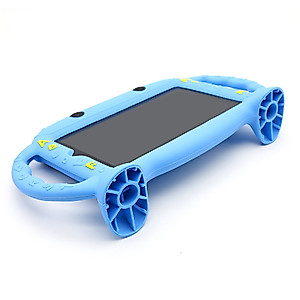 Kids Proof Case for Samsung 7 inch Tablet Galaxy Tab A/3/3 Lite/4/E Lite 7.0-CHINFAI [Cartoon Robot Series] Silicone Handle Stand Case Cover for Tablet SM-T280/T113/T230 (Blue)