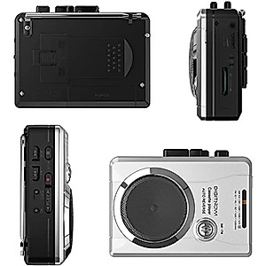 Walkman Cassette Player Tape Recorder with AM/FM Radio, Portable Retro Voice Cassette Tape Player with Headphone Jack/Speaker, Built-in Microphone, Powered by 2 AA Battery or DC