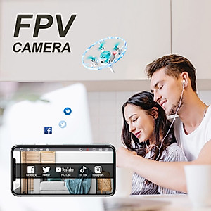 4DRC V5 Mini Drone with 720P Camera for Kids,RC Helicopter Quadcopter,With Blue&Green Light for Beginners Boys and Girls Toys Gifts,Waypoints, Altitude Hold, Circle Fly,3D Flips,Blue