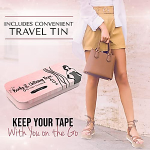 Fabric Tape Double Sided Body Tape for Fashion, Hem Tape, Clothing Tape (75 Pack) - Strong Clear Body Tape for All Shades and Sensitivity, No Sew No Iron Double Sided Tape for Clothes