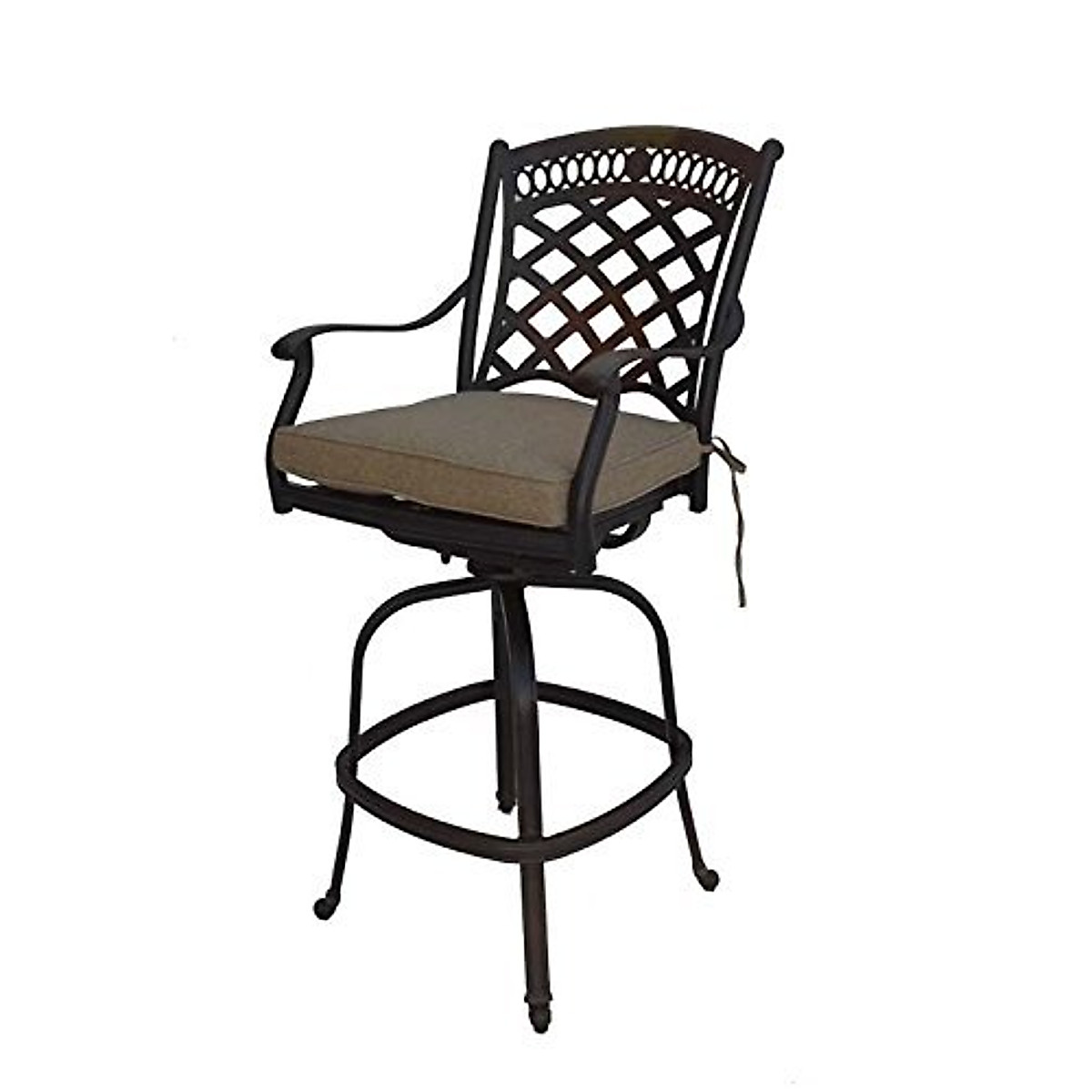 Bar Height fire Pit Dining Set 9 Piece cast Aluminum Patio Furniture Sunbrella Cushions