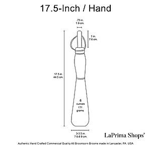 Authentic Hand Made All Broomcorn Broom (17.5-Inch/Hand Black)