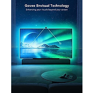 Govee Envisual TV LED Backlight T2 with Dual Cameras, 11.8ft RGBIC Wi-Fi LED Strip Lights for 55-65 inch TVs, Double Strip Light Beads, Adapts to Ultra-Thin TVs, Smart App Control, Music Sync, H605C
