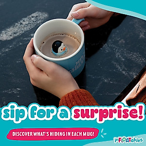 infloatables 3D Penguin Winter Mug - Sturdy Material - Unique Fun Design With Cute Statue Inside - Dishwasher Safe - Valentines Gifts For Him/Her - Great Decor For Office Kitchen - Kids Christmas Mug