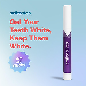 Smileactives Teeth Whitening Pen for White Smile, Fast Tooth Whitener and Stain Remover with Precision Brush Tip, Dental Quality Whitening Gel, Travel Pen, Easy to Use, Ultramint Flavor Flavor, 1 Pack