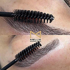 PACK OF 10 - Mellie Microblading Disposable Microblading Pen with Pigment Sponge Disposable Tool For Creating Eyebrows Microblading Supplies (Black, U18 .18mm)