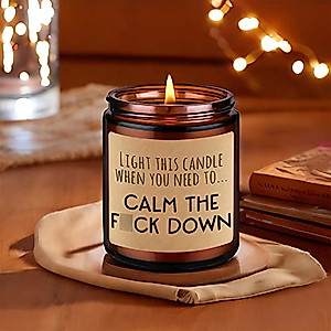 Miracu Calming Scented Candles, Calm The f Down - Funny Anxiety Relief Candle, Stress Relief Gifts for Women, Men - Mothers Day, Birthday Relaxing Gifts for Women, Mom, Wife, Daughter, Friend, Him Her