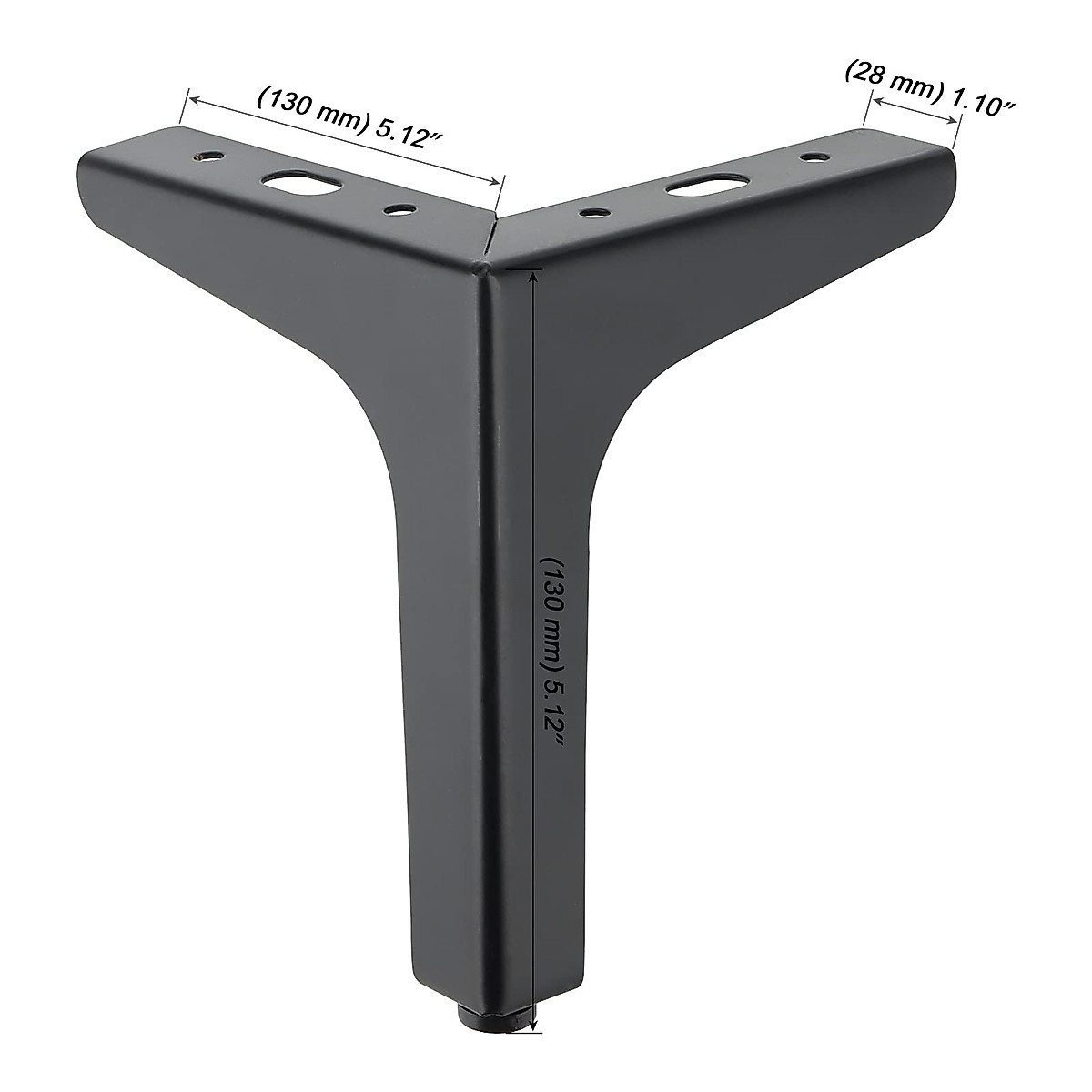 MOUYAT 12 Pack 5 Inch Metal Furniture Legs, Black Metal Sofa Legs with 32 Screws, Triangle Furniture Feet Furniture Replacement Legs for Sofa Couch Cabinet Dresser Cupboard