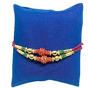 Set of Two Rudraksha Rakhi Thread. Raksha bandhan Gift for your Brother Vary Color and Multi Design