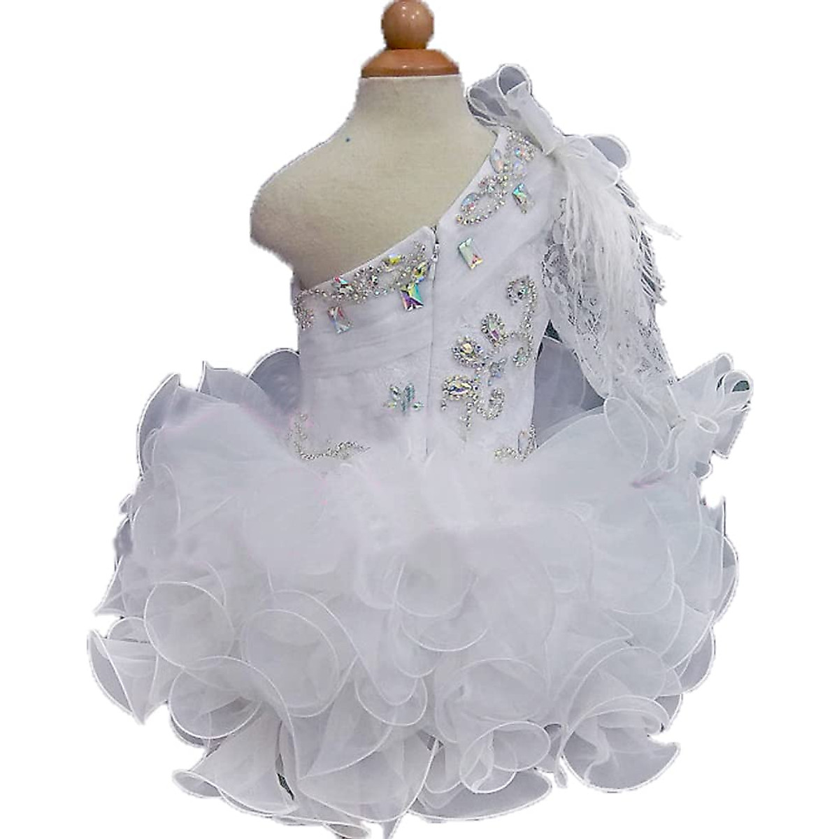 Jenniferwu G068 Infant Toddler Baby Newborn Little Girl's Pageant Party Birthday Dress White Size 4T