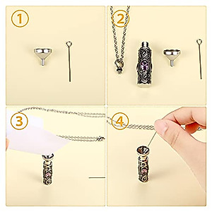 2 Pieces Crystal Cremation Urn Necklace for Ashes Cremation Urn Pendant Cremation Jewelry with Storage Bags for Human Stainless Steel Memorial Keepsake Pendant Charm Ashes Jewelry (Purple, Blue)