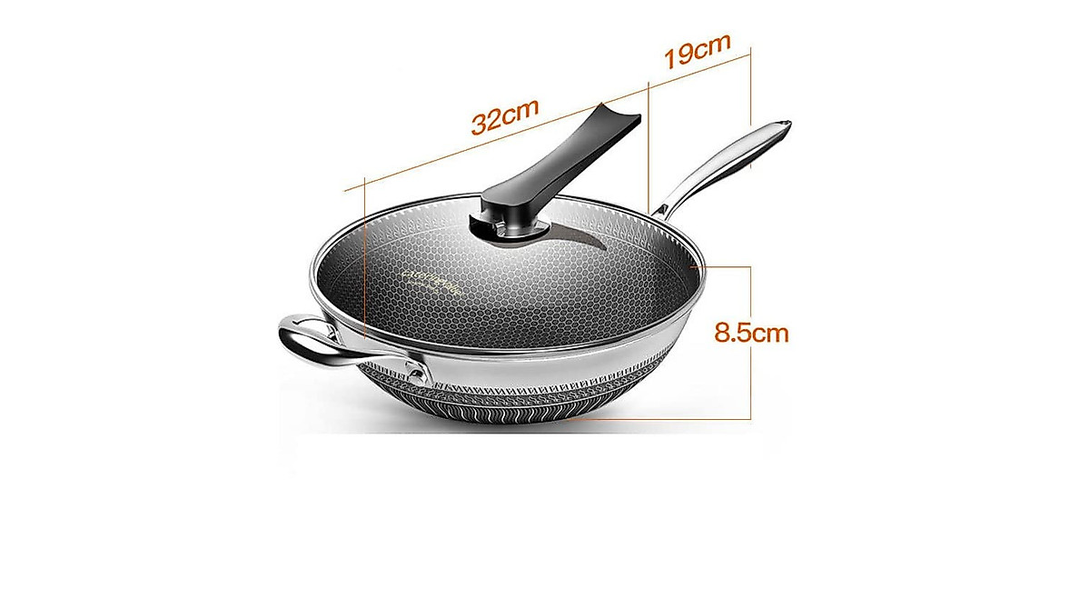 TREXD Non-Stick Double-Sided Frying Pan with Honeycomb Texture