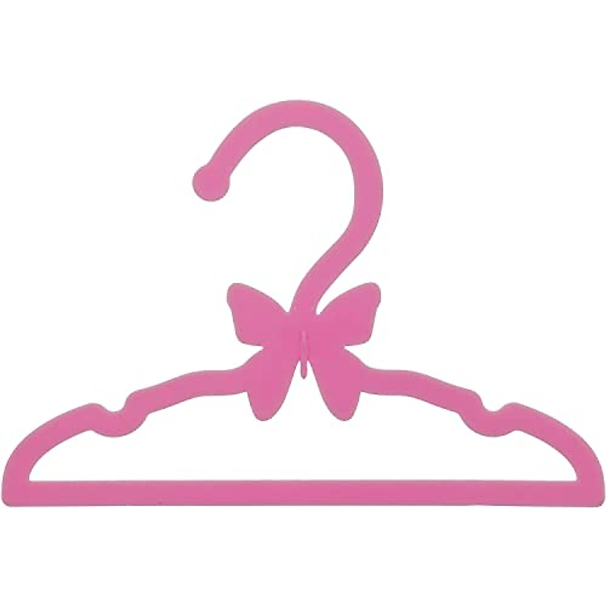 Doll Clothes Hangers for American 18" Girl Dolls - Set of 24 Unique Pink and White Butterfly Wardrobe Hangers- Holds Accessories, Sets, Shirts, Jackets, Pants, Dresses, Gifts for Girls Kids Birthday