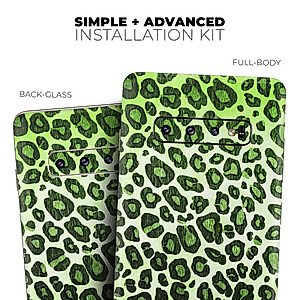DesignSkinz Vibrant Green Leopard Print Protective Vinyl Decal Wrap Skin Cover Compatible with The Samsung Galaxy S20 (Screen Trim & Back Glass Skin)