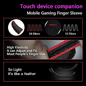 NIXBYO Gaming Finger Sleeves，8 Pieces，Anti-Sweat Breathable Using 24-Pin Silver Fiber Suitable for Most Touch Devices It Can Be Used with Both Large and Small Fingers (Black)