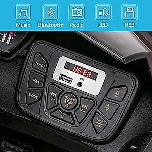 Kidzone Kids Electric Ride On 12V Licensed Lamborghini Aventador Battery Powered Sports Car Toy with 2 Speeds, Parent Control, Sound System, LED Headlights & Hydraulic Doors - Black