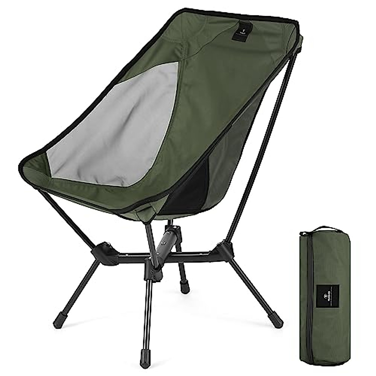 TOMSHOO Portable Camping Chairs Lightweight Folding Chair Outside, Compact Beach Chairs for Adults Adjustable Height Foldable Chair for Backpacking, Travel, Hiking, Fishing, Supports 350 Lbs