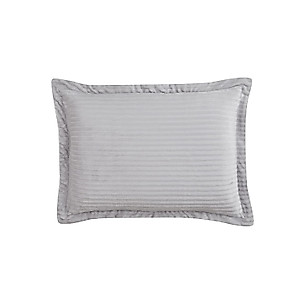 Nestl Premium Flannel Duvet Cover Set - 2 PC Reversible Twin Comforter Cover Set with Microfiber Back - 1 Velvet Duvet Cover Twin with Zipper Closure & 1 Pillow Sham 68 x 90 inches – Silver Gray