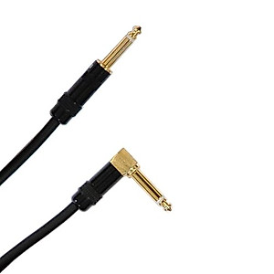 Audio2000's C28001P2 1Ft 1/4" TS Right Angle To 1/4" TS Cable (2 Pack)