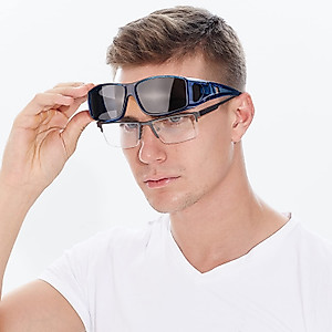 LVIOE Over Glasses Sunglasses Wrap Around Polarized Sunglasses for Men Women Fit Over Prescription Glasses with UV Protection