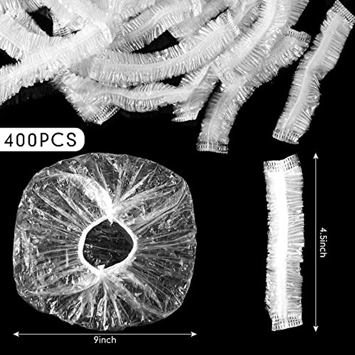 TaoBary Disposable Food Covers Elastic Plastic Covers with Elastic Edge 16.5" Food Storage Covers Reusable Stretch Bowl Covers for Outside Picnic Clear Plate Wrap Food Lids for Leftovers (300 Pcs)