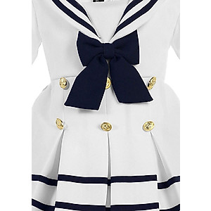 iGirlDress Baby Toddler Girls Nautical Sailor Dress with Hat 18mos White