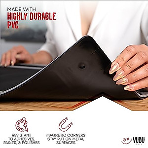 VUDU Magnetic Mat - Multi-Purpose PVC Hobby Mat with Magnetic Corners, Crafting Work Surface for Radio Control Hobbies, Model Making, Jewelry Making, Wood working, and more (Large)