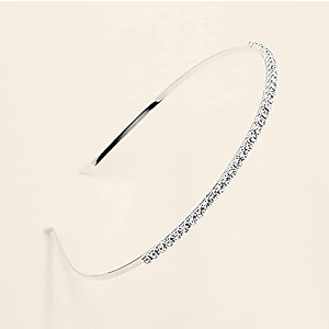 2 Pack Silver Rhinestone Headband for Girls, Metal Hair Styling Accessories, Washing Clip Head Bands, Spa Yoga Workout Running Headbands Children, Back to School Gifts Wedding Gift