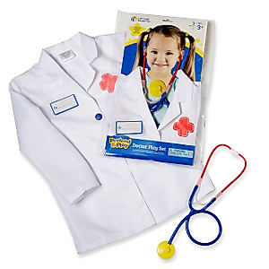 Learning Resources Doctor Play Set - 3 Pieces, Ages 3+ Doctor Kit for Kids, Pretend Play, Doctor Dress Up for Kids, Doctor Costume for Kids, Preschool Learning Games