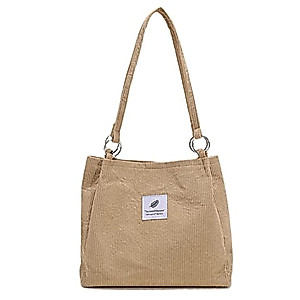 Corduroy Totes Bag Women's Shoulder Handbags Hobo Crossbody Purse Shopping Bag