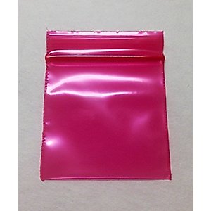 Mini Poly Bags (1.5"x1.5") Small Plastic Baggies, Thick 2mil, Colorful Rave Party Pouches (1515) Tiny Ziplock Dime Bag (200, Red)