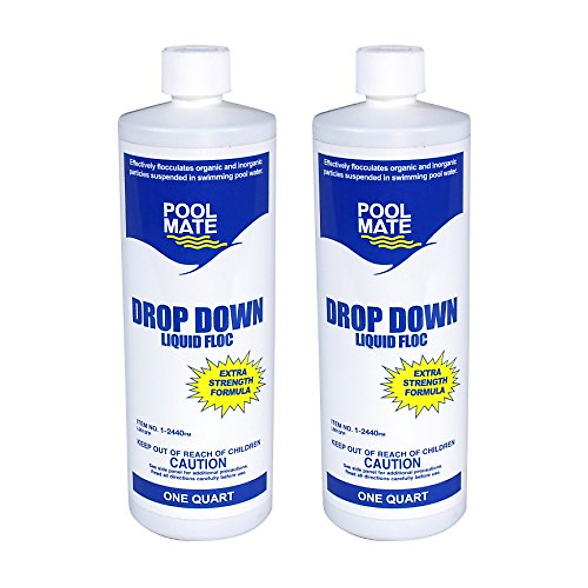 Pool Mate 1-2440-02 Drop Down Liquid Flocculant for Swimming Pools, 1-Quart, 2-Pack (Package May Vary)