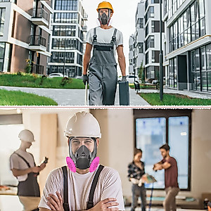 Ancyutri Full Face Respirator Mask,Reusable Organic Vapor Gas Cover,Ideal for Painting Spray,Epoxy Resin,Car Spraying,Dust,Polishing,Welding,Sanding,Cutting