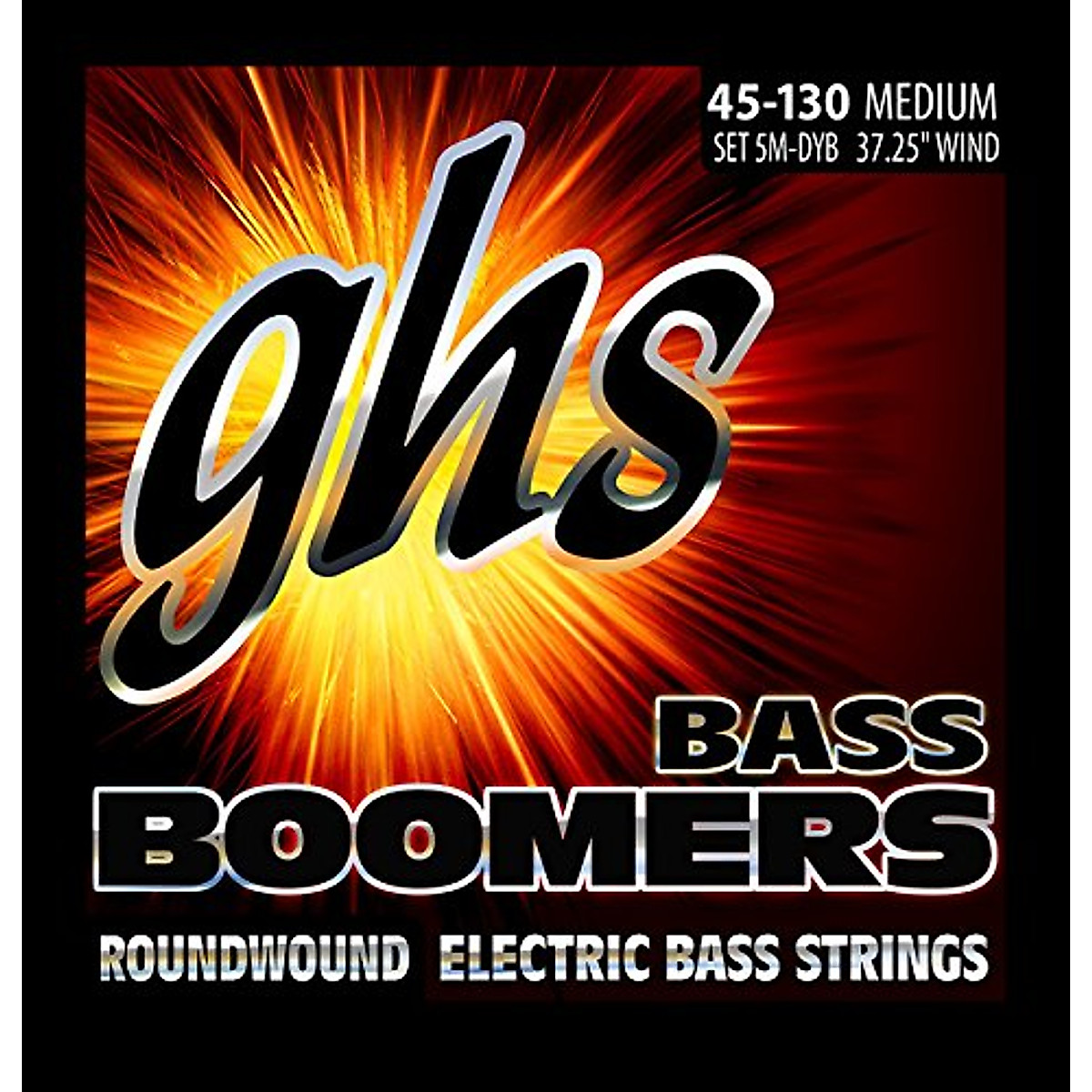 GHS Strings 5M-DYB 5-String Bass Boomers, Nickel-Plated Electric Bass Strings, Long Scale, Medium (.045-.130)