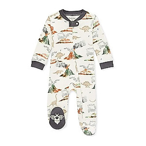 Burt's Bees Baby Boys Footed Pajamas, Sleep and Play Loose Fit, 100% Organic Cotton Soft One-piece PJs, Sizes NB to 6-9 Months