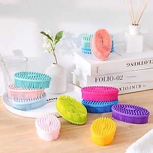 Premium Sensory Brush for Kids or Autism,Soft Silicone Body Scrubber,2 in 1 Sensory Room Occupational Therapy Sensory Brushes,Silicone Loofah,Pets Shower Brush Bath Brush Shampoo Brush