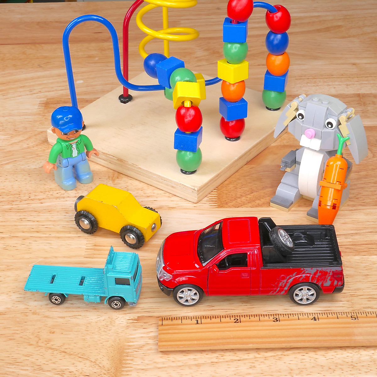 4 Pack Pickup Trucks - Red Blue White Black