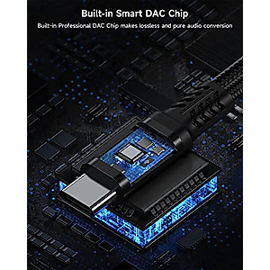 ZOOAUX USB C to 3.5mm Headphone and Charger Adapter,2 in 1 USB C to Aux Audio Jack with PD 60W Fast Charging Dongle Cable Cord,Compatible with S22/S21/S20/S20+ Ultra, Note 20/10,Pixel 4/3 XL(Black)